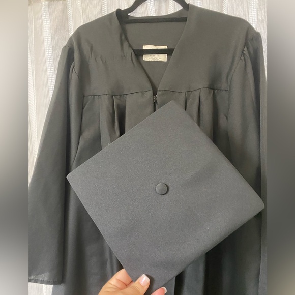 Jostens | Jackets & Coats | Cap And Gown Graduation Gown With Cap Black ...